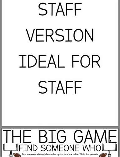 The Big Game Find Someone Who Super Football Bowl Game Bingo 2025