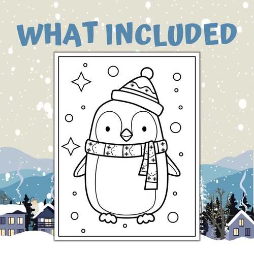 Winter Penguin Coloring Pages | Winter Penguin Coloring Sheets