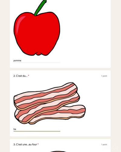 French Food La Nourriture Autocorrecting Google Forms Activity or ...