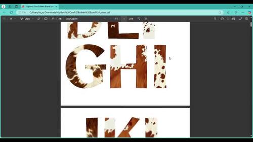 Highland Cow Bulletin Board Letters by Lessons to Treasure | TPT