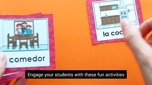 Parts of the house in Spanish Vocabulary and Writing Activities 1 - 3 Grade