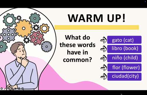 Nouns and articles (sustantivos-artículos-plurales)- SPANISH lesson - PPT