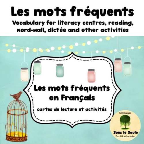 Mots Fréquents - Vocabulary SIGHT WORDS Activities DICTEE Centres FRENCH