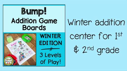 Addition Bump Winter Game Boards by Blonde Bilingual | TPT