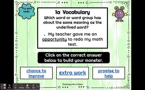Grade 3 MyView Literacy, Unit 4 Week 4, Build a Monster Assessment Practice