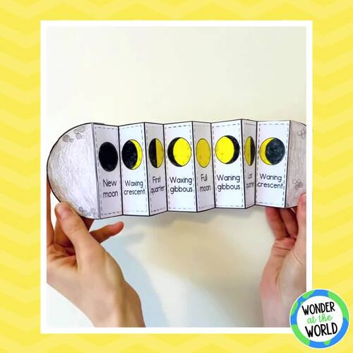 Space foldable cut and paste activities for lunar phases, solar system ...