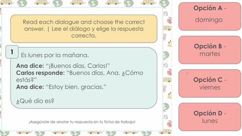 Spanish Colors | Self-Checking Google Slide Reading Activity | Spanish 1