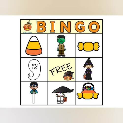 Halloween 3 x 3 BINGO Cards by Miss Roz Preschool Days | TPT