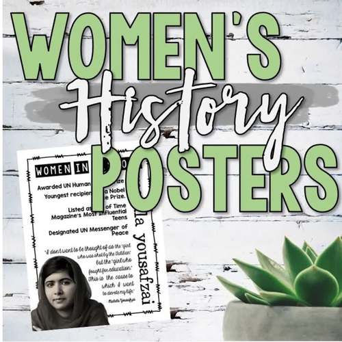 Women's History Poster Set Bundle (Plus Task Cards, Stations, & More!)
