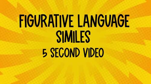 Figurative Language: Similes | 50 Clipart with Video Animation ...