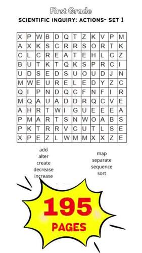 Welcome Back to School Science Vocabulary 1st Grade Word Search Puzzles