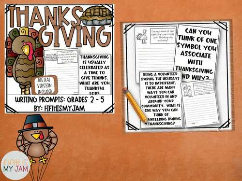Thanksgiving Writing Prompts | Digital Included by Fifth is my JAM