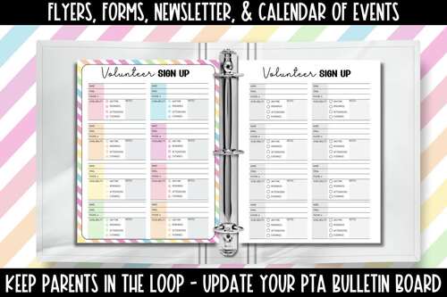 PTA Flyers Forms Bundle, Newsletter, Membership, Calendar Events ...