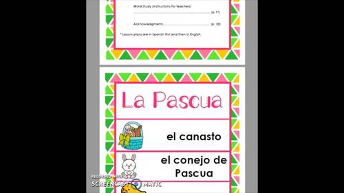Easter in Spanish Vocabulary Activities 1st Grade by Pasito a pasito