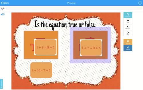 Grade 1 Addition Equations ONLY True or False | BOOM CARDS | 1.OA.D7