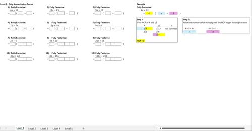 Factorising Single Brackets- Self-Marking Worksheet(Excel) -Year 7 to ...