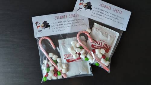 Snowman Soup Hot Chocolate Christmas Gift Topper | Printable PDF Treat Tags