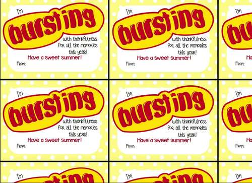 Starburst End of Year Gift Tag-I'm (We're) bursting with thankfulness ...