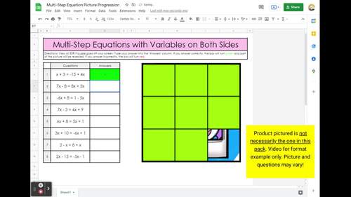 Quadratics: Identifying the Vertex Mystery Picture Progression | Digital