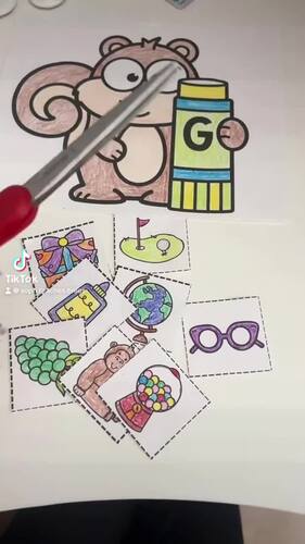 Beginning Letter Sound Alphabet Crafts | Kinder Cut & Paste Phonics Crafts
