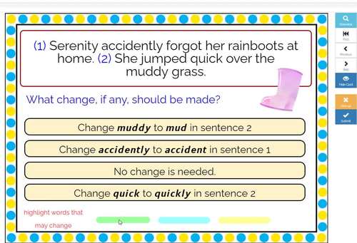 Editing with Adverbs - Boom Digital Task Cards ELAR TEKS 4.11Dv, 3.11Dv
