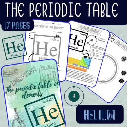 Helium - The Periodic Table - Lesson Reading Activity Worksheets