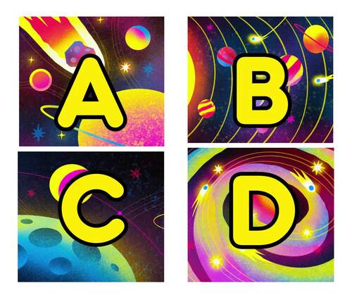 SPACE THEMED ALPHABET FALSHCARDS by Naila Farooq | TPT