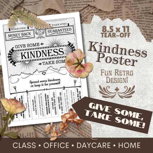 Tear & Share Kindness Poster - Spread some kindness or keep it for ...
