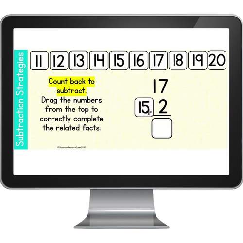 Subtraction to 20 Facts and Strategies Digital Center for SEESAW