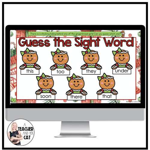 Digital Christmas Sight Word Recognition Game | Morning Meeting Literacy