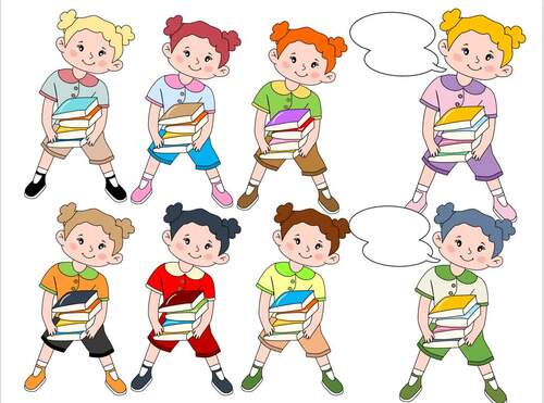 Kids Vector Clipart 13, Cartoon kids illustration, 119 PNG's, Plus ...