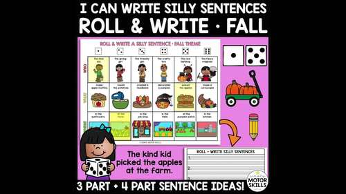 I CAN WRITE SILLY SENTENCES - Roll Dice + Write Sentences - Spring Theme