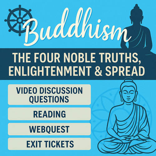 Buddhism Origins & Beliefs MEGA Bundle — 4-Page Reading, Video Guide ...