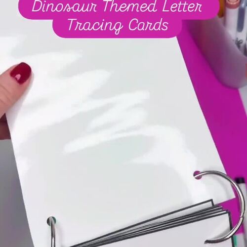 Dinosaur Themed Letter Tracing Task Cards Early Literacy Center Extra ...