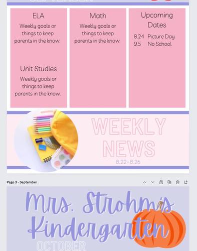 Weekly Newsletter | Editable Canva Template by Literacy Launch | TPT