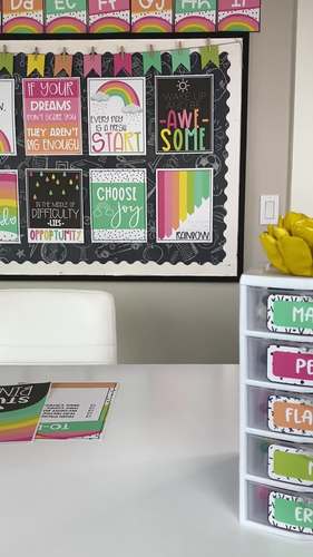 Rainbow Classroom Decor Theme Back to School Bright Classroom Decor Bundle