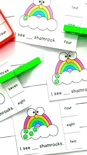 St. Patrick's Day - Literacy and Math Task Cards - Pre-K & Kindergarten
