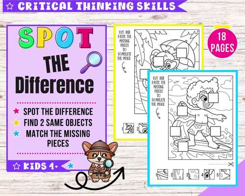 Spot the Difference - Critical Thinking and Observational Skills Worksheets
