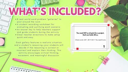 Real-World Math Gallery Walk – Rounding, Rates, and Proportions ...