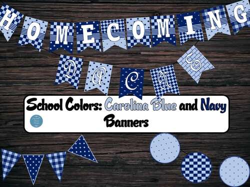 School Colors: Carolina Blue and Navy Banners by DeMolls Divine Designs