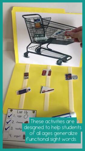 Functional Sight Word File Folders for Special Education: Grocery ...