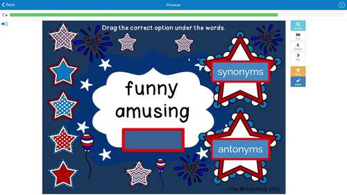 Labor Day Synonyms and Antonyms Boom Cards™ by The British Kitty