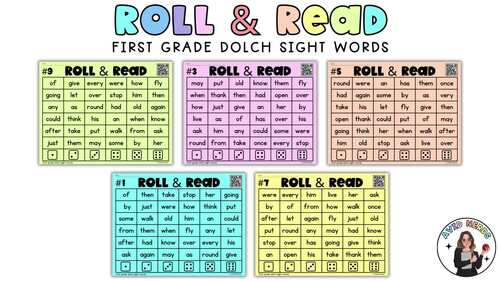 First Grade High Frequency Sight Word Worksheets | Roll and Read Games