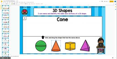 3D Shapes Digital Math Game for Google Slides and Seesaw Activities