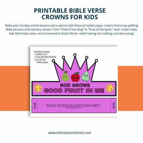 10 Bible Paper Crown Printable Bundle | Christian Homeschool | Sunday ...