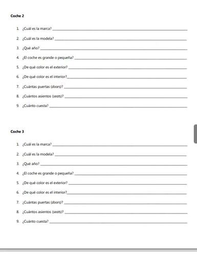 Mi Coche Perfecto - Spanish Car Webquest using Authentic Spanish Resource