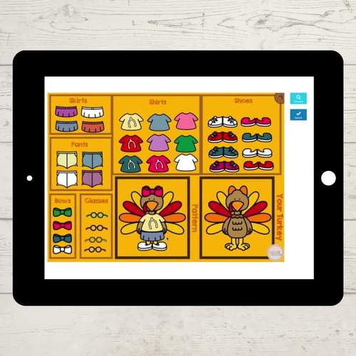 Dress the Turkey Visual Perceptual Skills No Prep Speech Therapy Boom ...