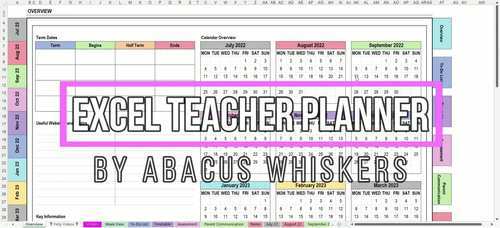 Editable Digital Teacher Planner & Calendar | 2022-23 | Microsoft Excel ...