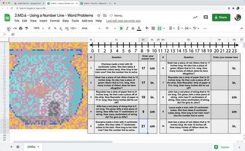 Math Pixel Art 2nd Grade Math Review Measuring Length, Telling Time ...