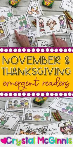 November Books for Beginning Readers (Emergent Reader Books) | TPT